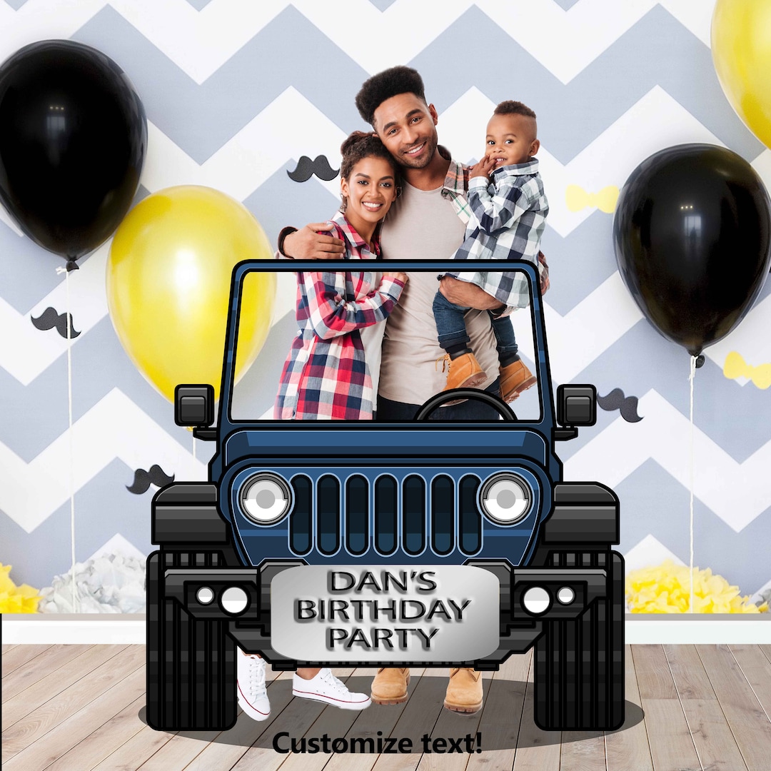 Blue Car Photo Prop, Wrangler Car DIY, Personalized, Customized, Photo ...