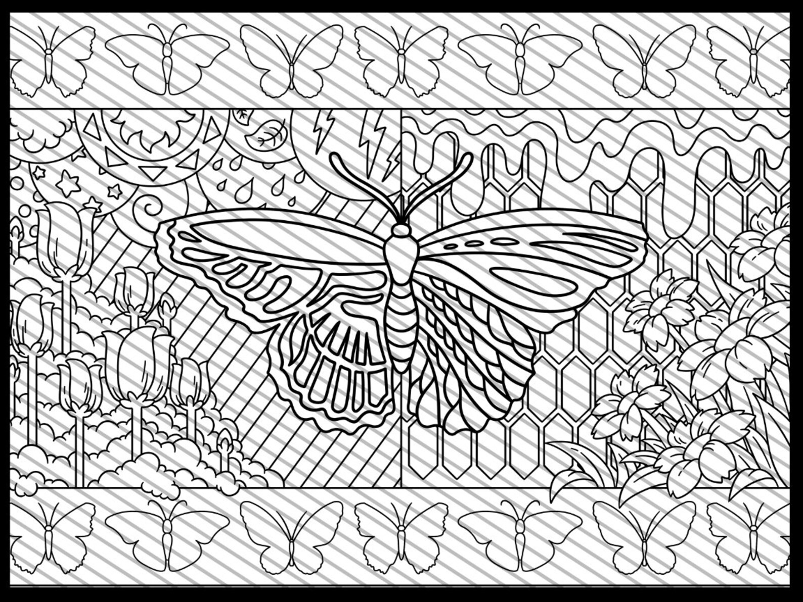 Large Butterfly Coloring Page Butterfly Coloring Sheet Jumbo - Etsy