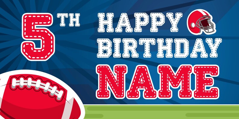 Football Birthday Banner Vinyl Poster Sports Party - Etsy