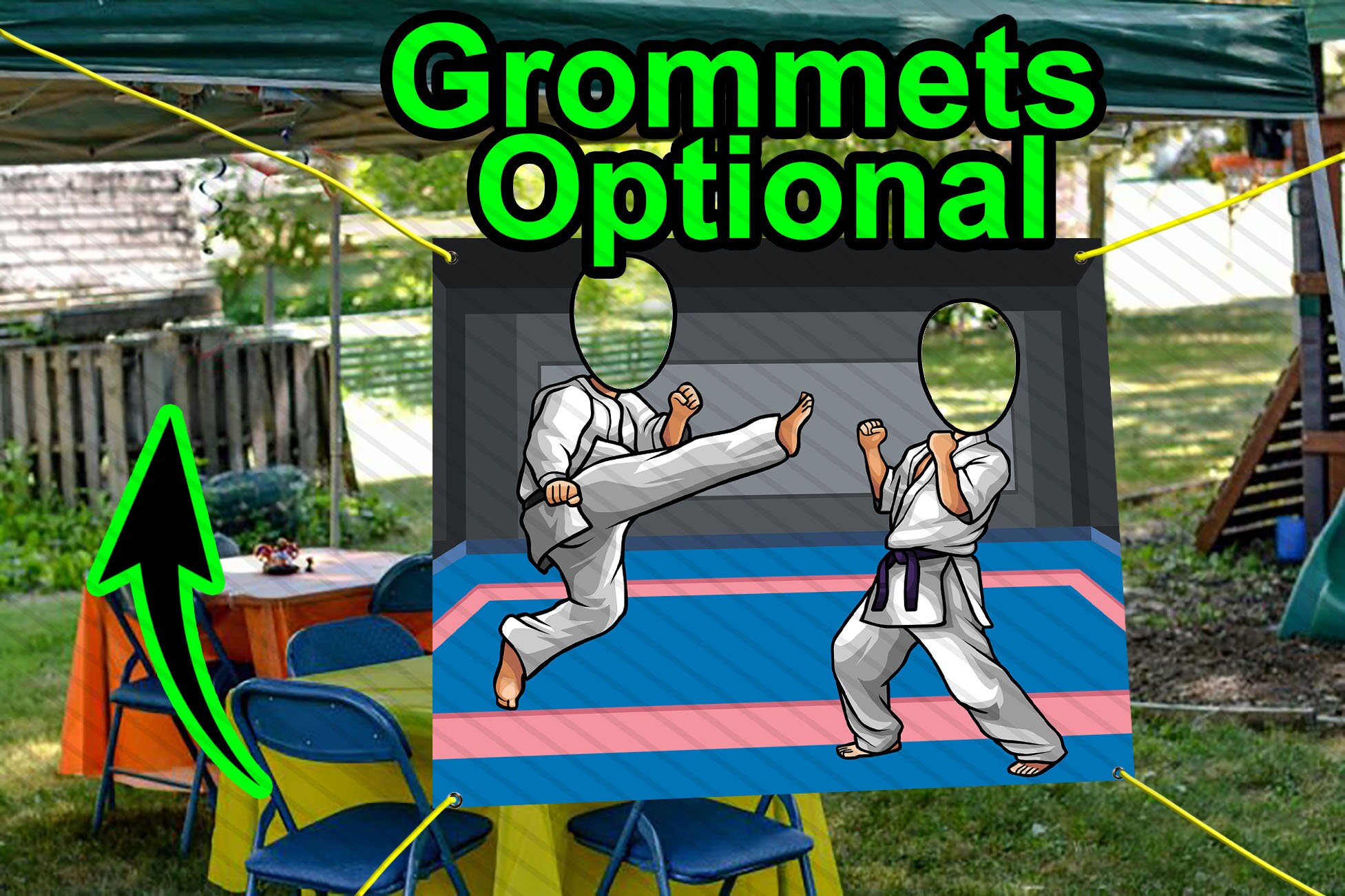 Karate, Hole in Face Cutout Banner, 36x42" Standee, DIY Martial Arts ...