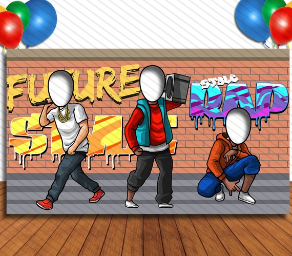 Rapper Hip-hop Theme Cutout Hole in Face Party Selfie Photo | Etsy