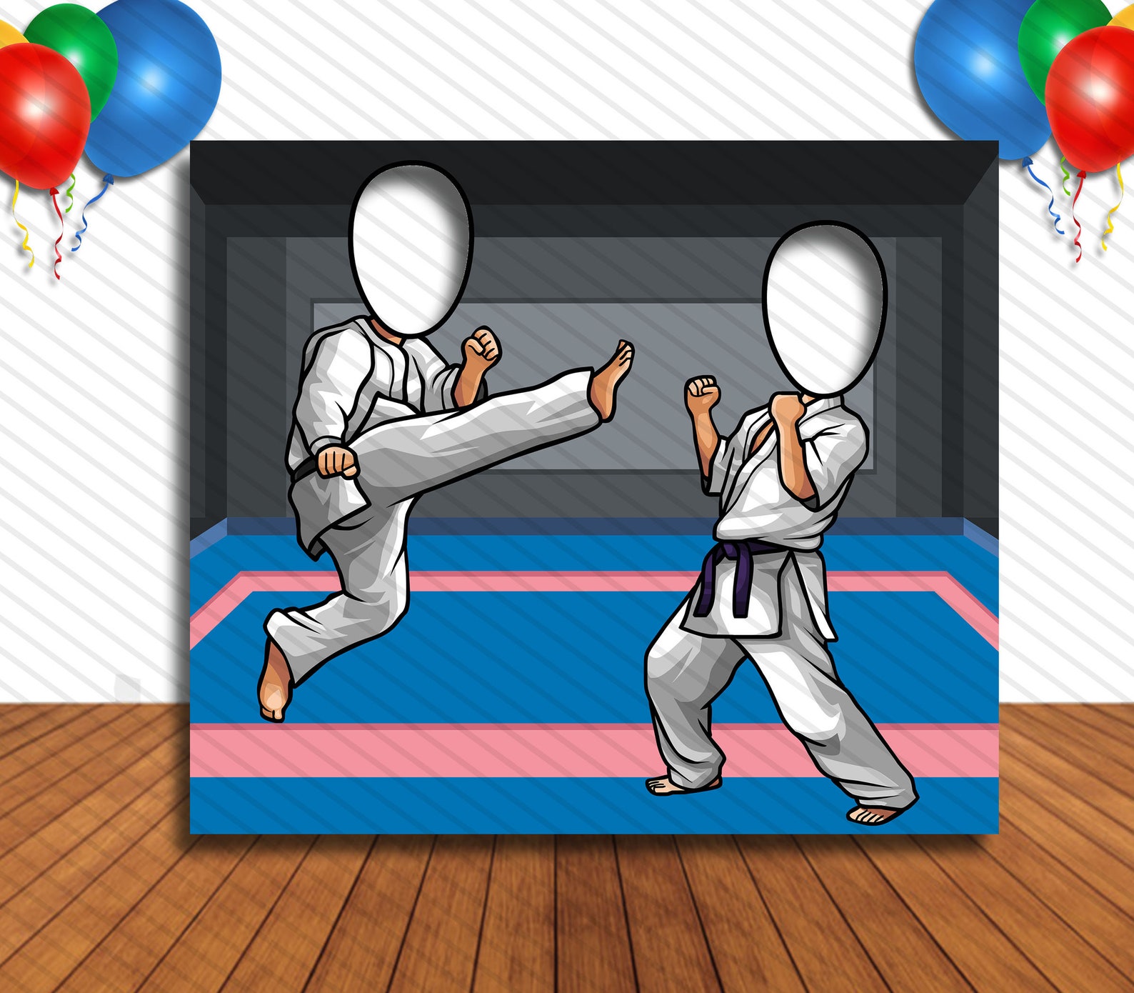 Karate, Hole in Face Cutout Banner, 36x42" Standee, DIY Martial Arts ...
