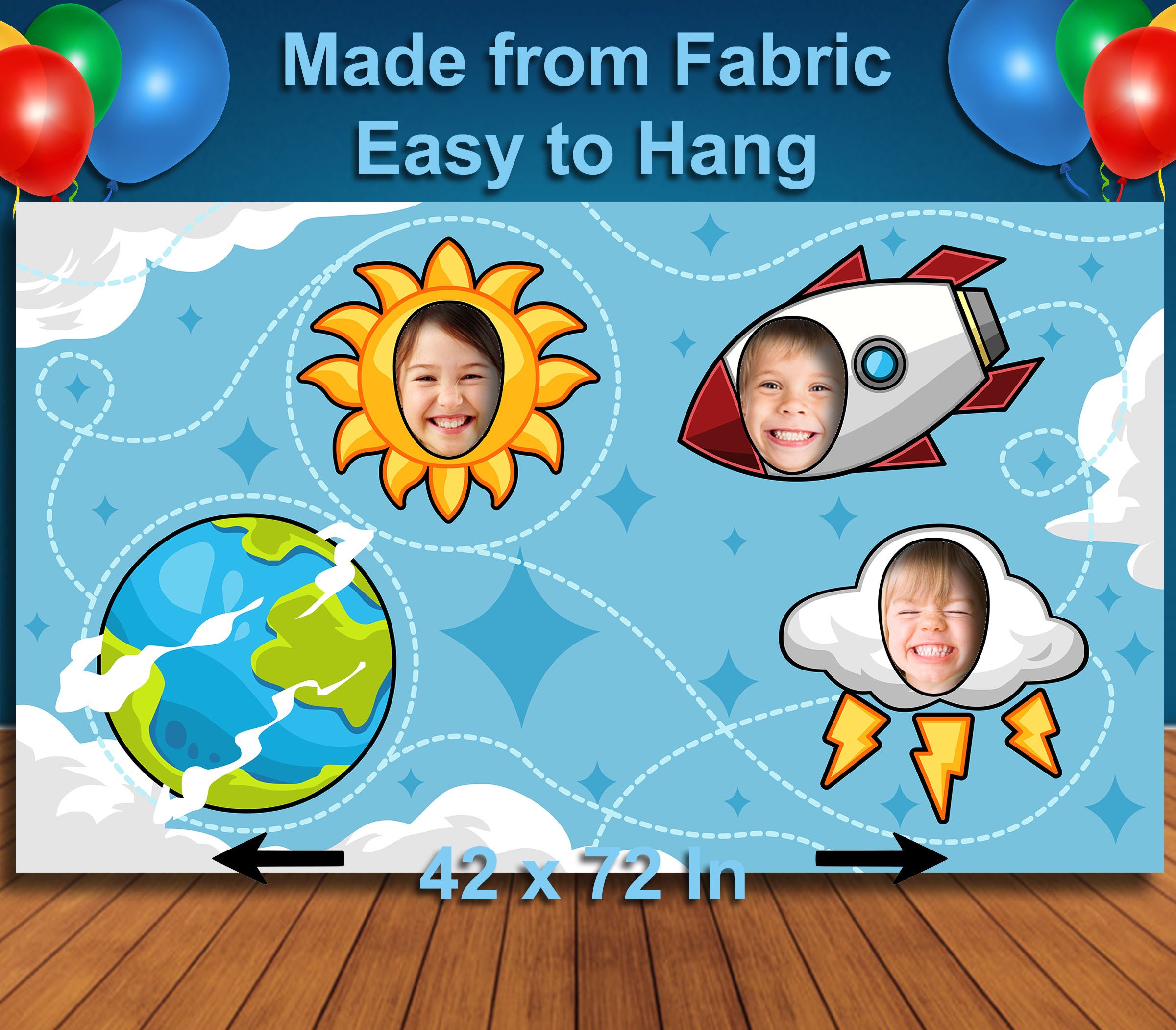 Rocket Theme Face Cutout 42x72 Photo Stand-in Party - Etsy