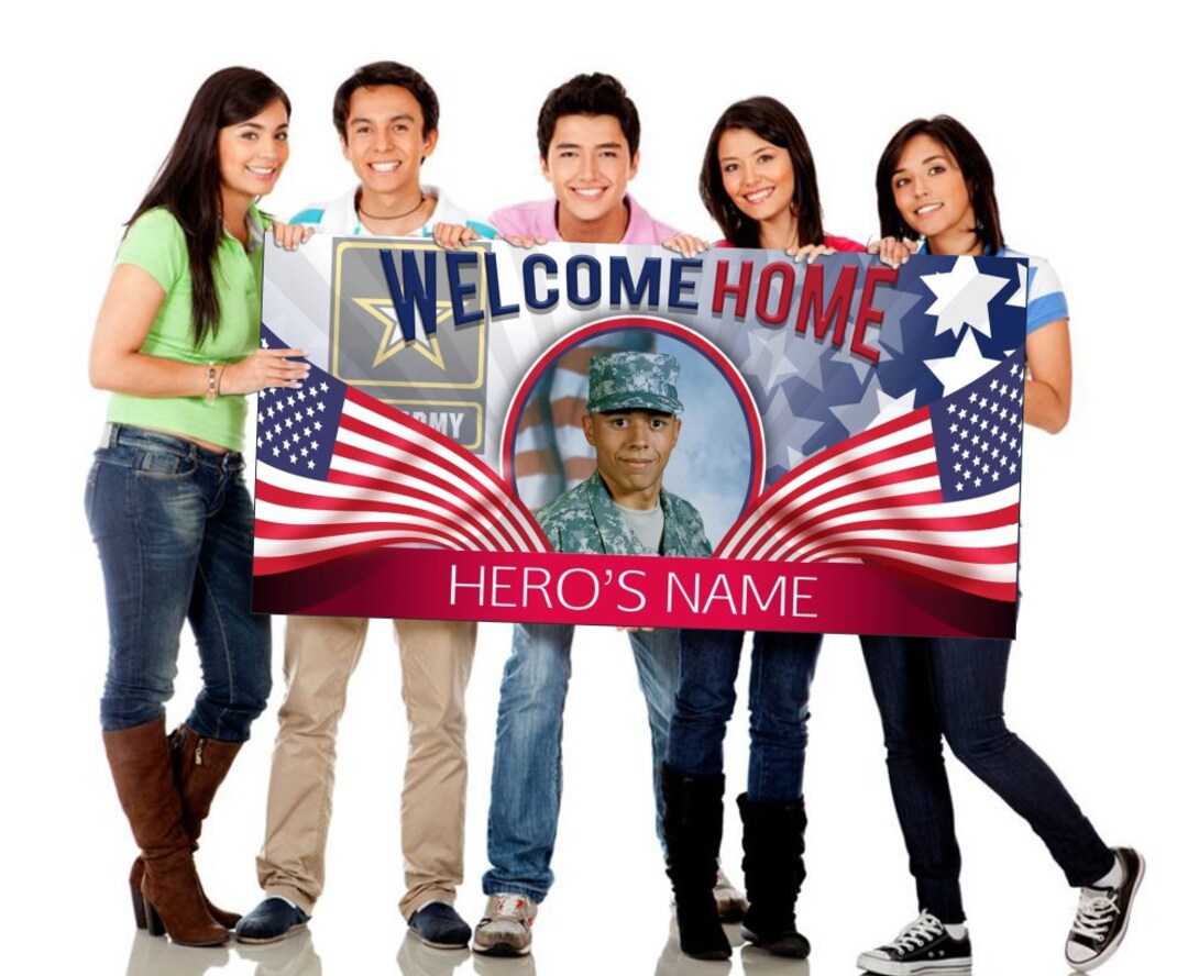 Welcome Home, Custom/personalized Name Photo, Vinyl or Poster, Military ...