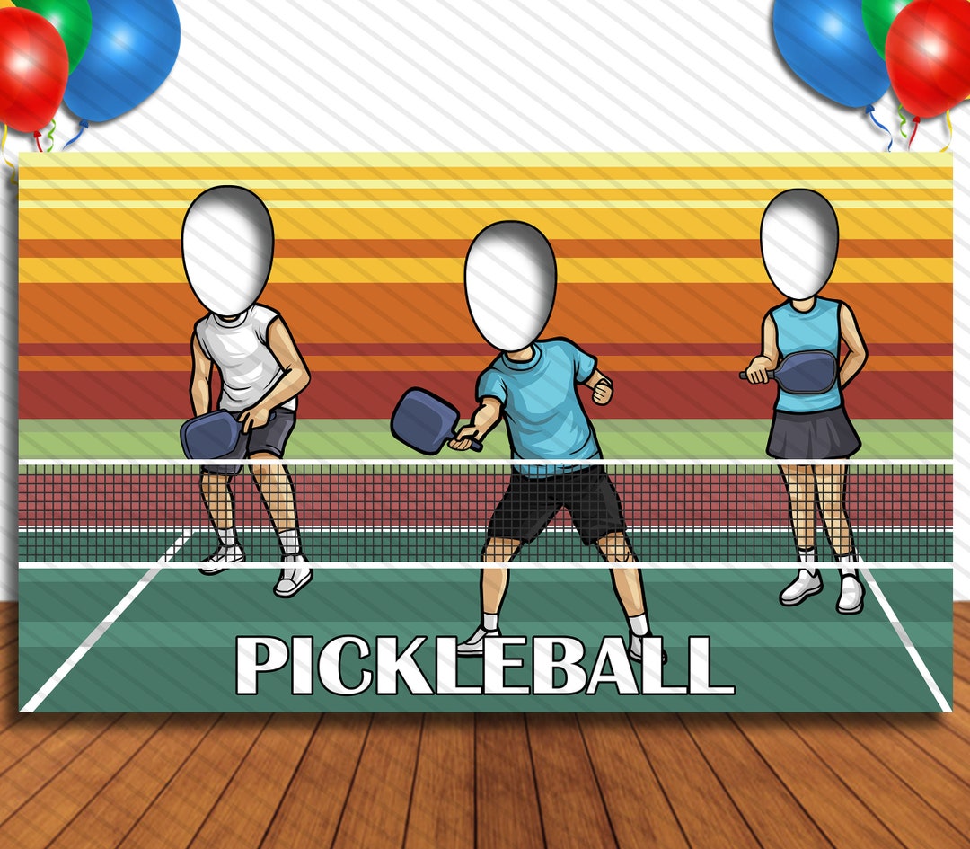 Pickleball, Hole in Face Cutout Banner, 42x72" Standee, DIY Sports ...