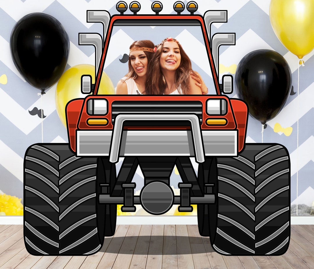 Monster Truck Photo Prop, Vehicle Theme, Multicolor, Photo Booth Selfie ...