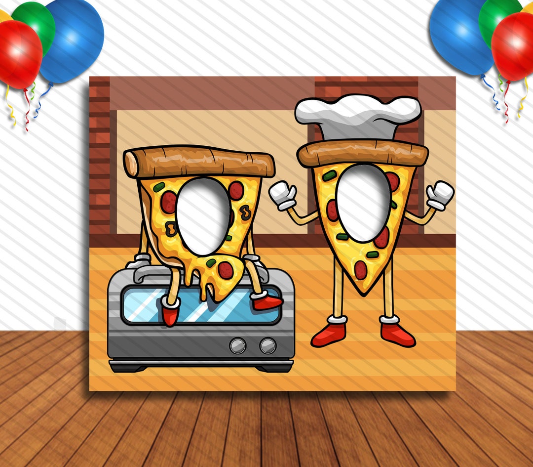 Pizza Party Theme, 36x42" Photo Standee, Face Hole Cutout, Face in Hole ...