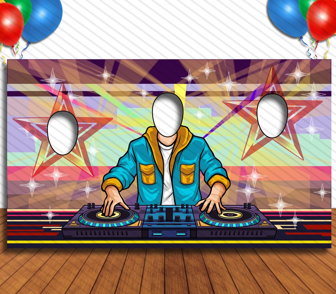 Disco DJ Theme, Disc Jockey, 42x72" Photo Standee, Face Hole Cutout ...