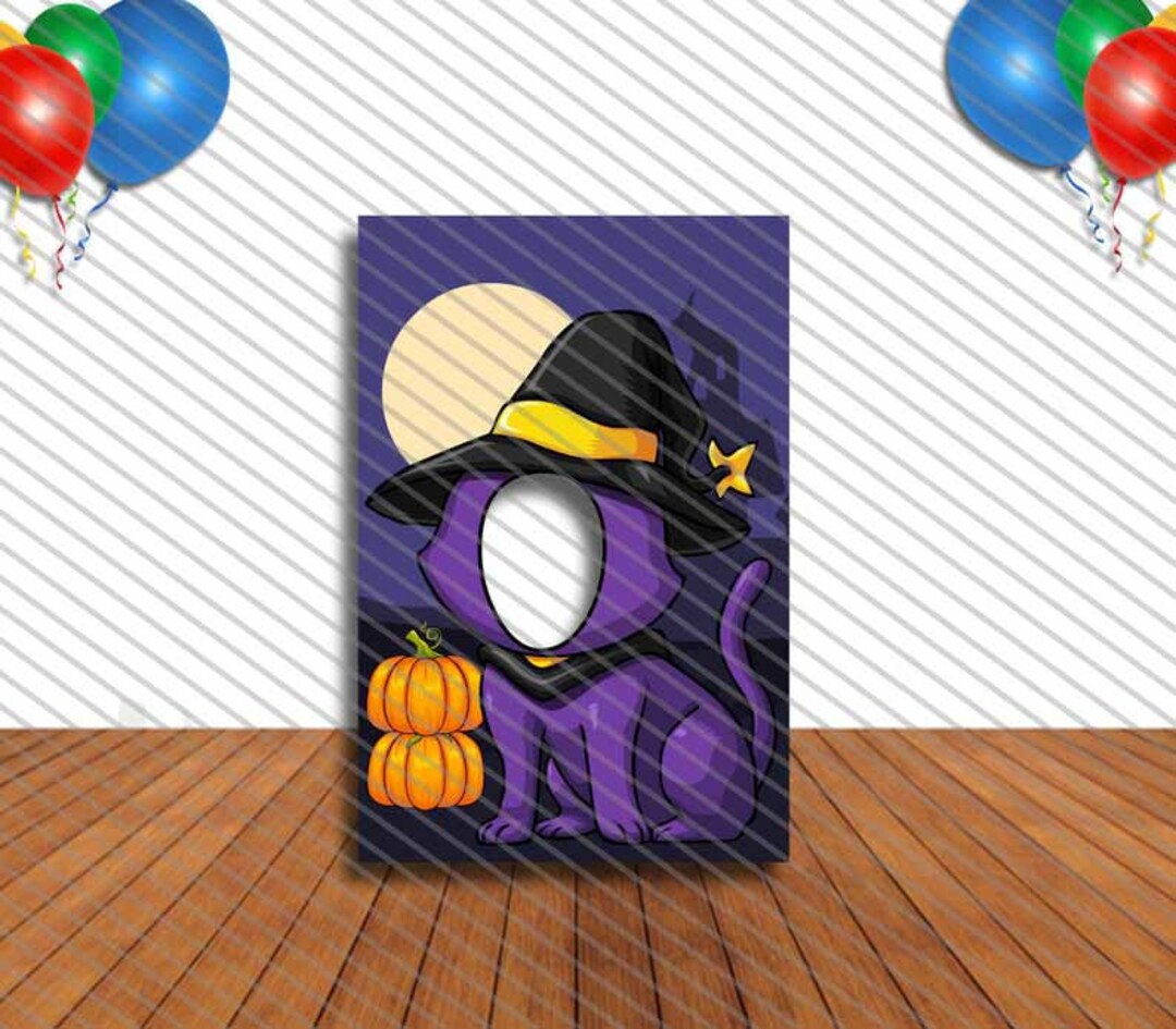 Witch Cat With Pumpkins, Halloween Party Theme, 24x36" Photo Standee ...