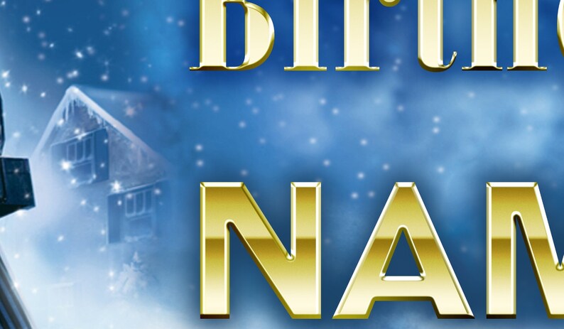 The Polar Express Birthday Banner Vinyl or Poster Personalized - Etsy