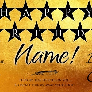 Hamilton the Musical, Birthday Banner, Broadway Play, Personalized ...