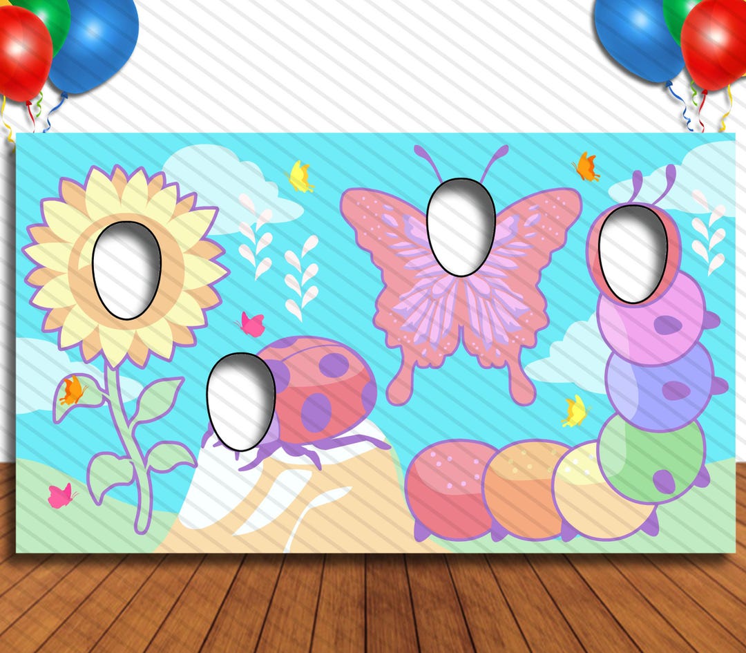 Pastel Butterfly Photo Booth Backdrop: DIY Sunflower, Bugs Party Prop ...