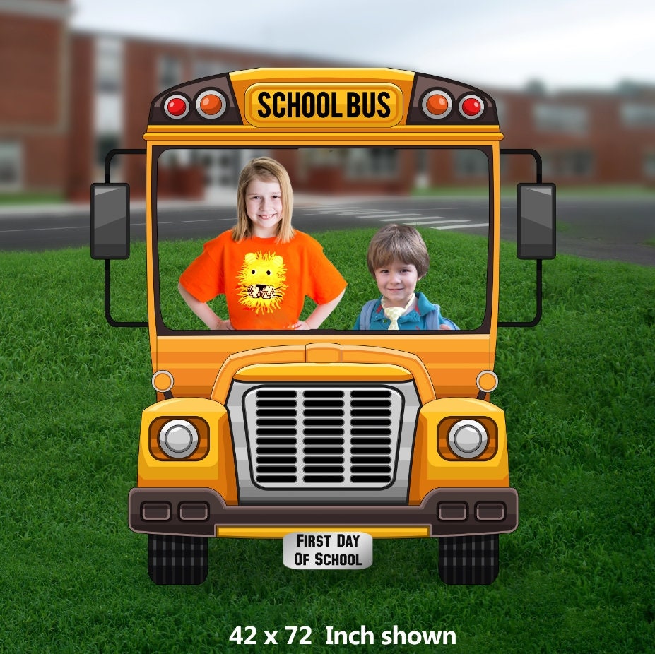 School Bus Photo Booth Frame, First Day of School Party Prop (DIY ...