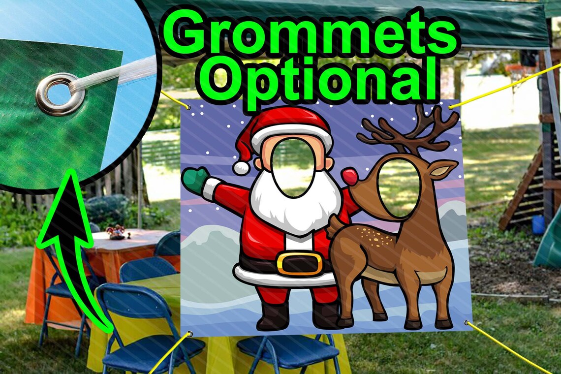 Santa and Rudolph Hole in Face Party Selfie Photo Prop - Etsy