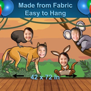 Australian Wild Animals Theme Face Cutout, 42x72 Photo Stand-in, Party ...