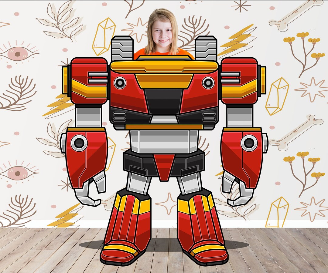 Red Mecha Robot Photo Prop, Vehicle Theme, Photo Booth Selfie Frame ...