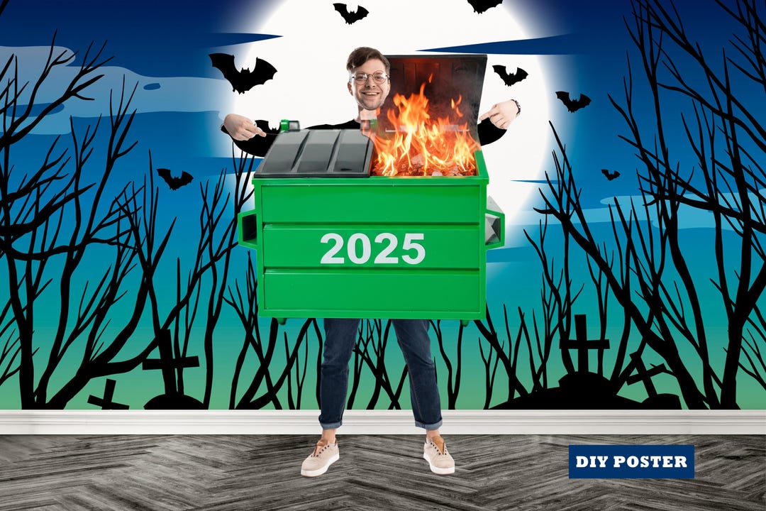 Dumpster Halloween Costume, Photo Prop, DIY Poster, Photo Booth Selfie ...