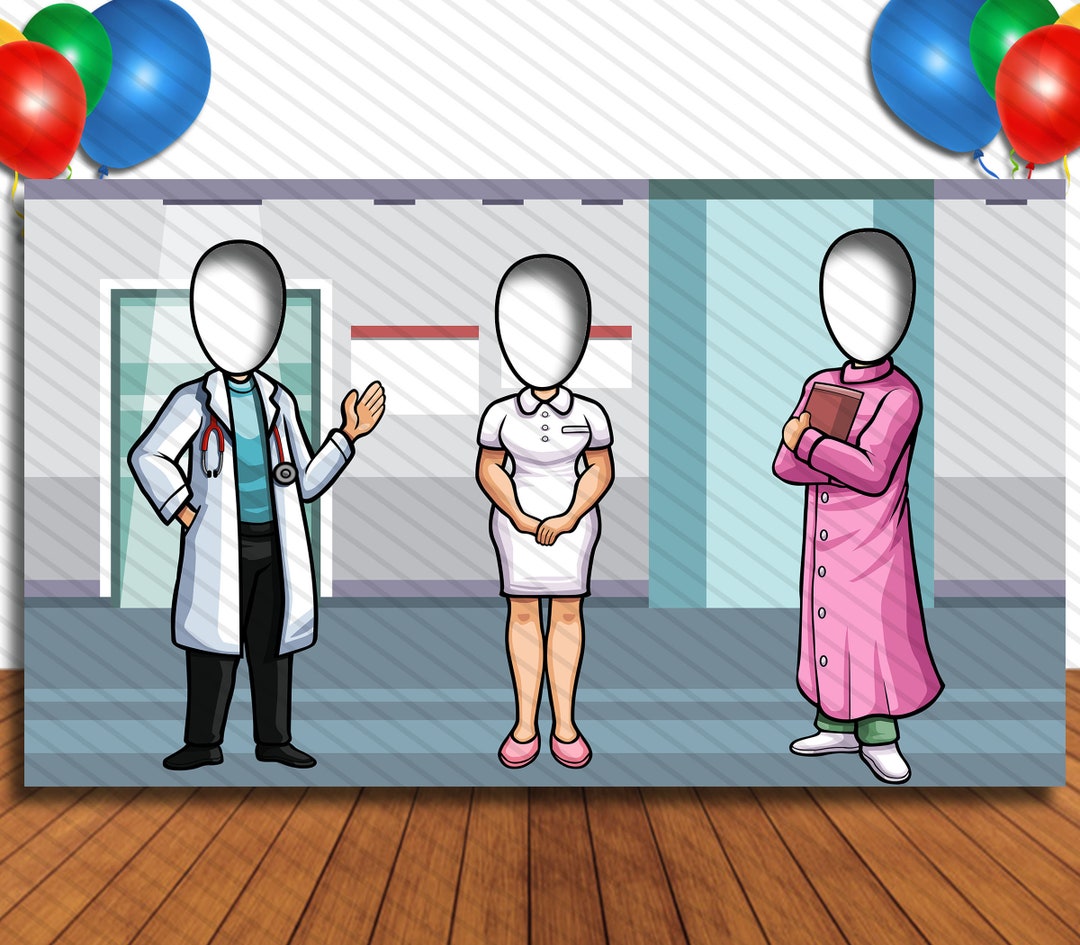 Medical Staff, Doctors, Nurses, Medical Theme Party, 42x72" Photo ...