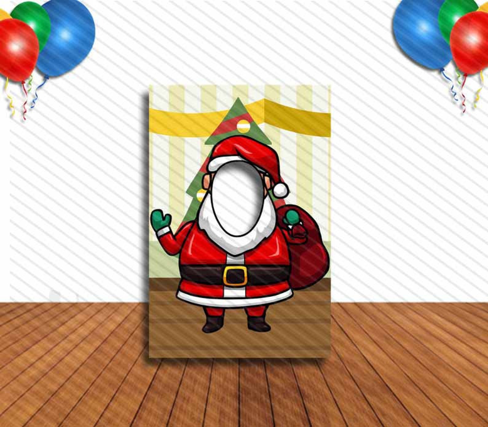 Santa Claus Face Cutout Hole in Face Party Selfie Photo - Etsy