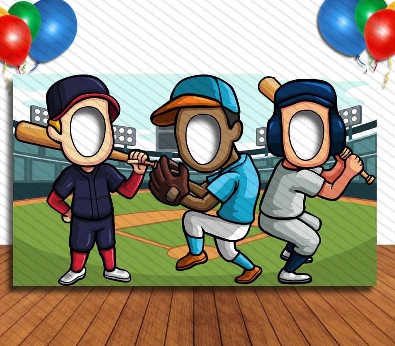 Baseball Hole in Face Party Selfie Photo Prop Sports | Etsy