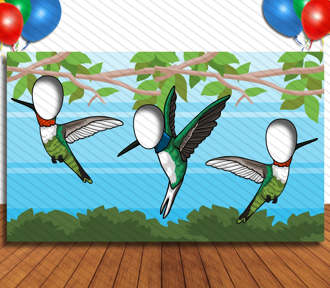 Hummingbirds, Animal Theme, 42x72" Photo Standee, Face Hole Cutout ...