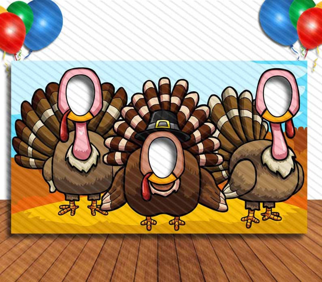 Thanksgiving Turkeys , Hole in Face, Party Selfie Photo Prop, Holiday ...