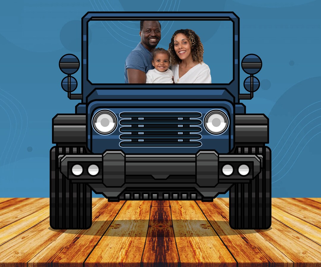 Blue Car, Photo Prop, Birthday Party DIY Poster, Photo Booth Selfie ...