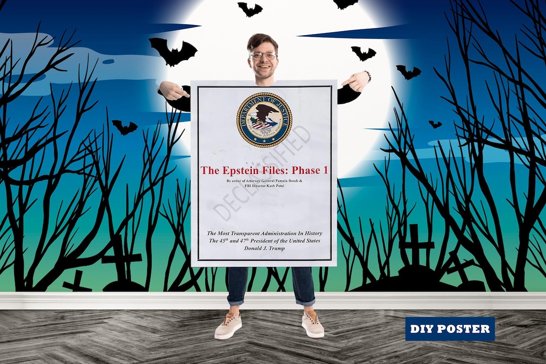 The Epstein Files Halloween Costume, Photo Prop, DIY Poster ...