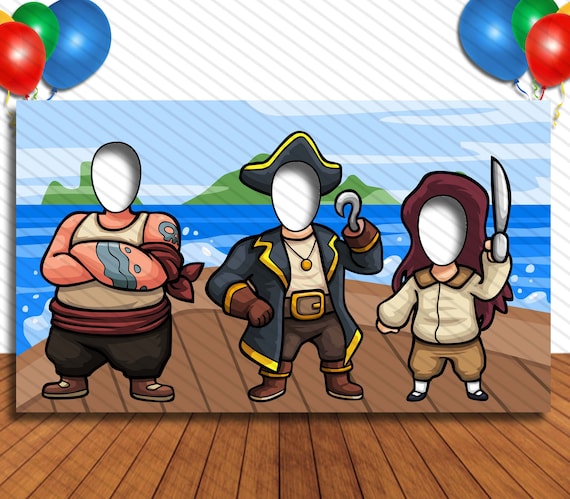 Pirates on a Boat Hole in Face Party Selfie Photo Prop Kids - Etsy