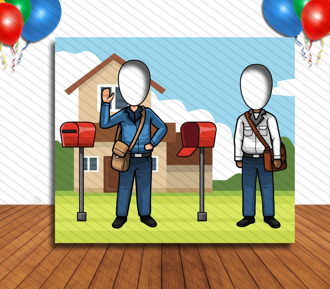 Mailman, Workers Theme Party Decoration, 36x42" Photo Standee, Face ...