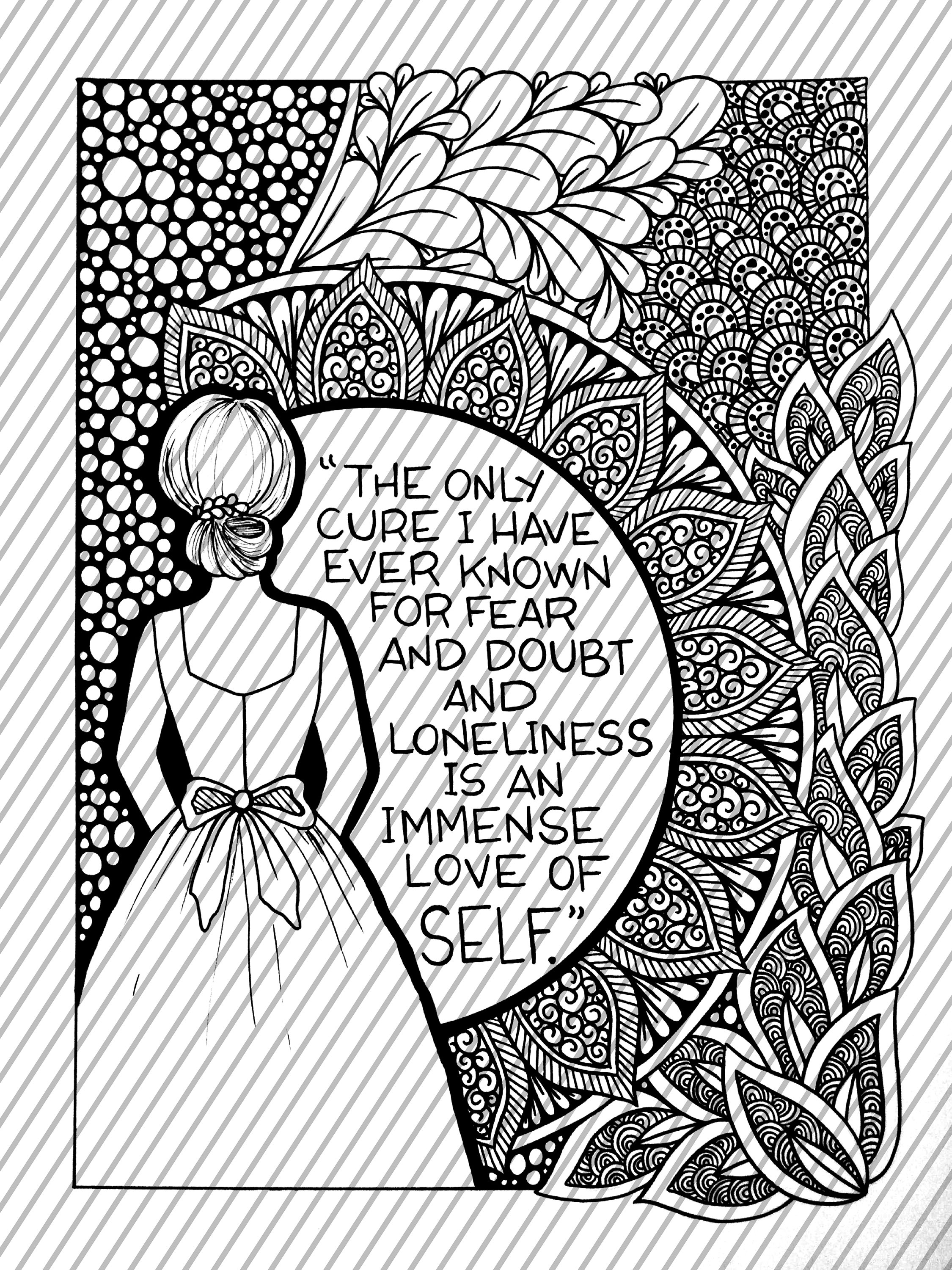 Love Of Self Quote Self Care Coloring Page Large Coloring | Etsy