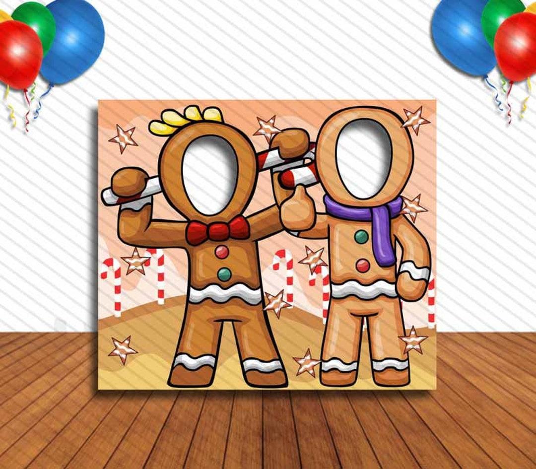 Gingerbread People Cutout, Hole in Face, Party Selfie Photo Prop ...