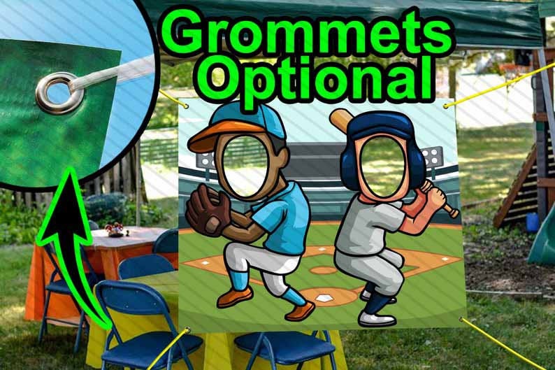 Baseball, Hole in Face Cutout Banner, MLB Decoration, DIY Party Selfie ...