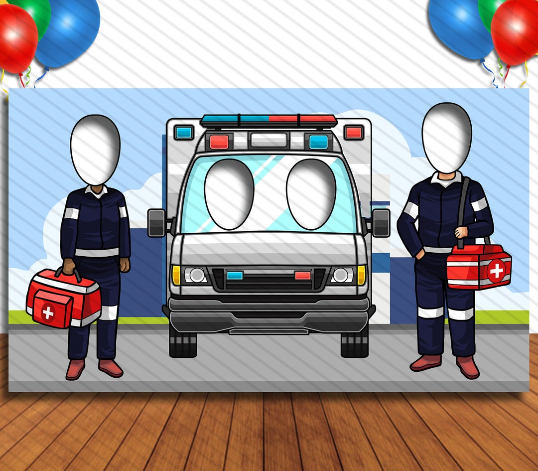 Paramedics, Workers Theme, 42x72" Photo Standee, Face Hole Cutout, Face ...