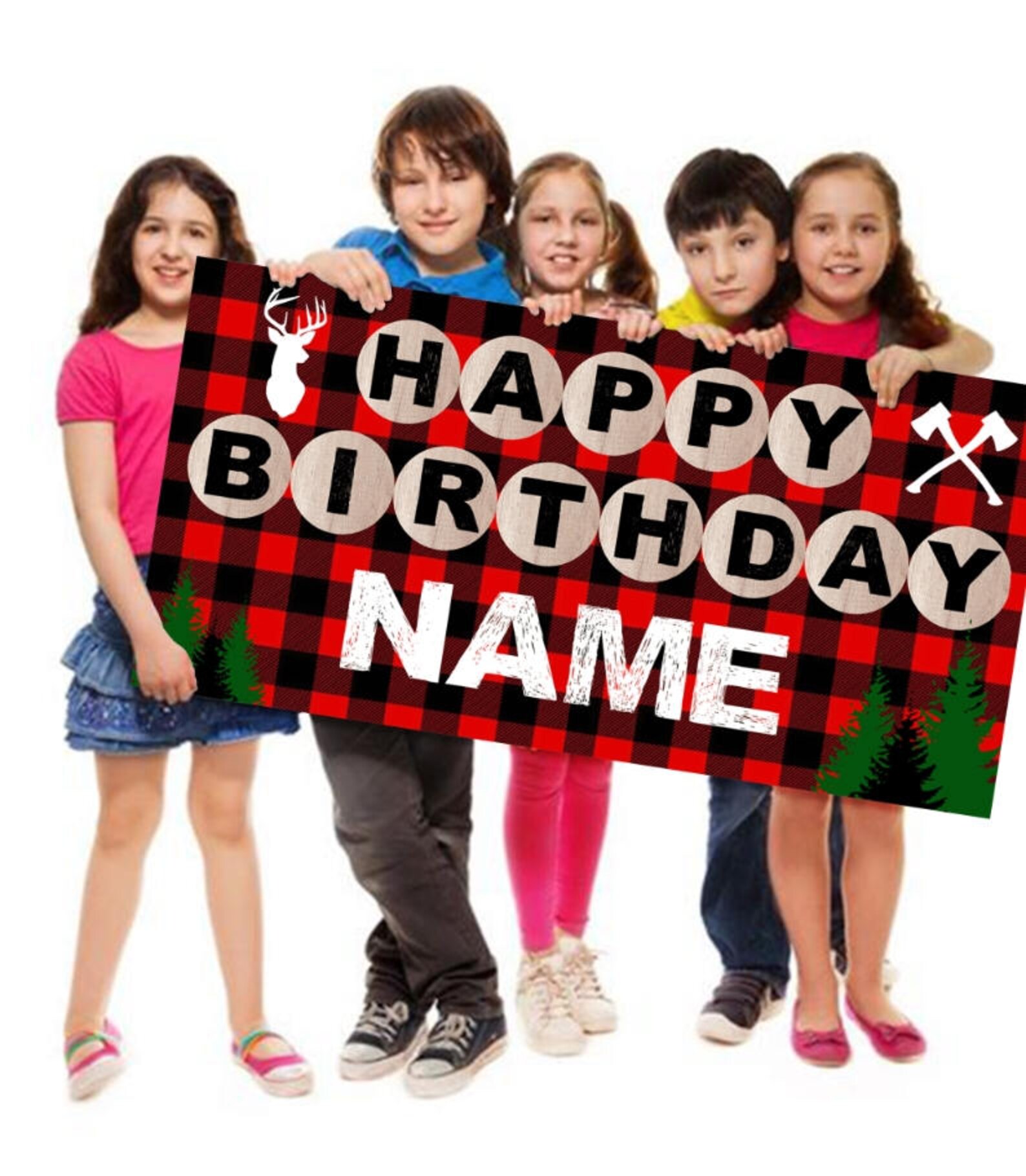 Lumberjack Happy Birthday Banner Lumberjack Vinyl Banner | Etsy