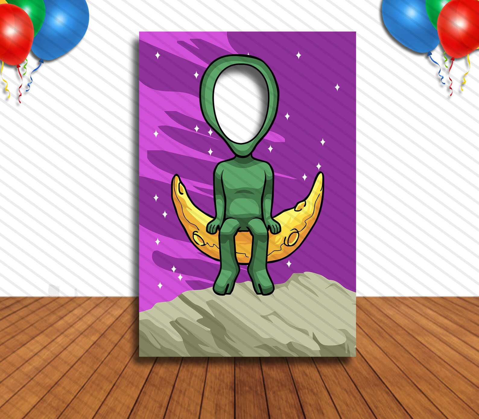 Chillin' Alien, Extraterrestrial Theme, 24x36 Photo Standee, Face Hole ...