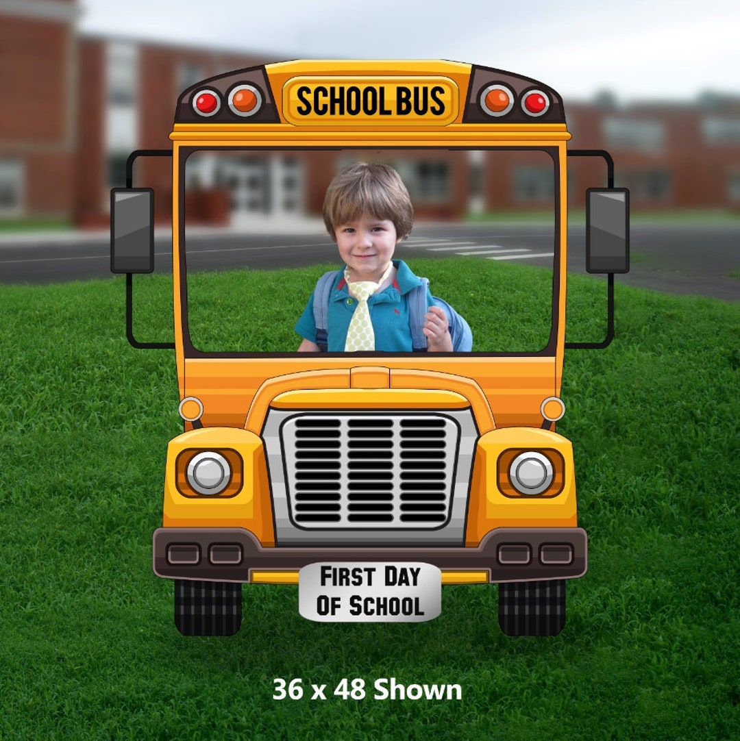 School Bus Photo Booth Frame, First Day of School Party Prop (DIY ...