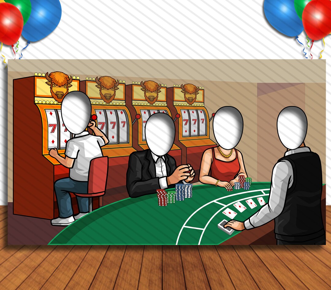 Slot Machine, Casino Theme, 42x72" Photo Standee, Face Hole Cutout ...