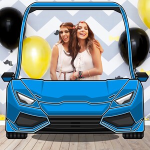 Blue Lambo Car, Vehicle Theme, DIY Photo Booth Props, Photo Booth ...
