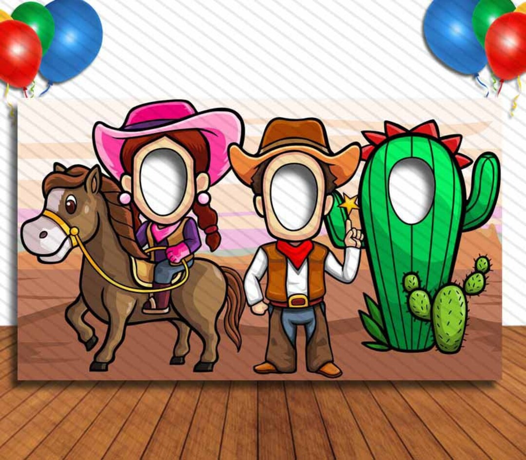 Cowboy, Cowgirl, Cactus, Western Theme Decoration, 42x72" Photo Standee ...