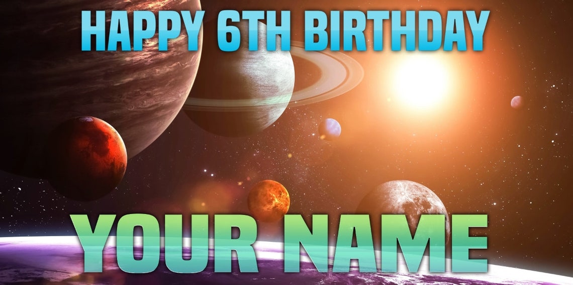 Space Solar System Themed Birthday Banner Personalized - Etsy