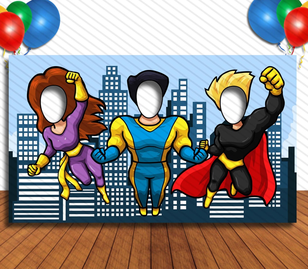 Super Heroes, Hole in Face, Party Selfie Photo Prop, Superhero Party ...