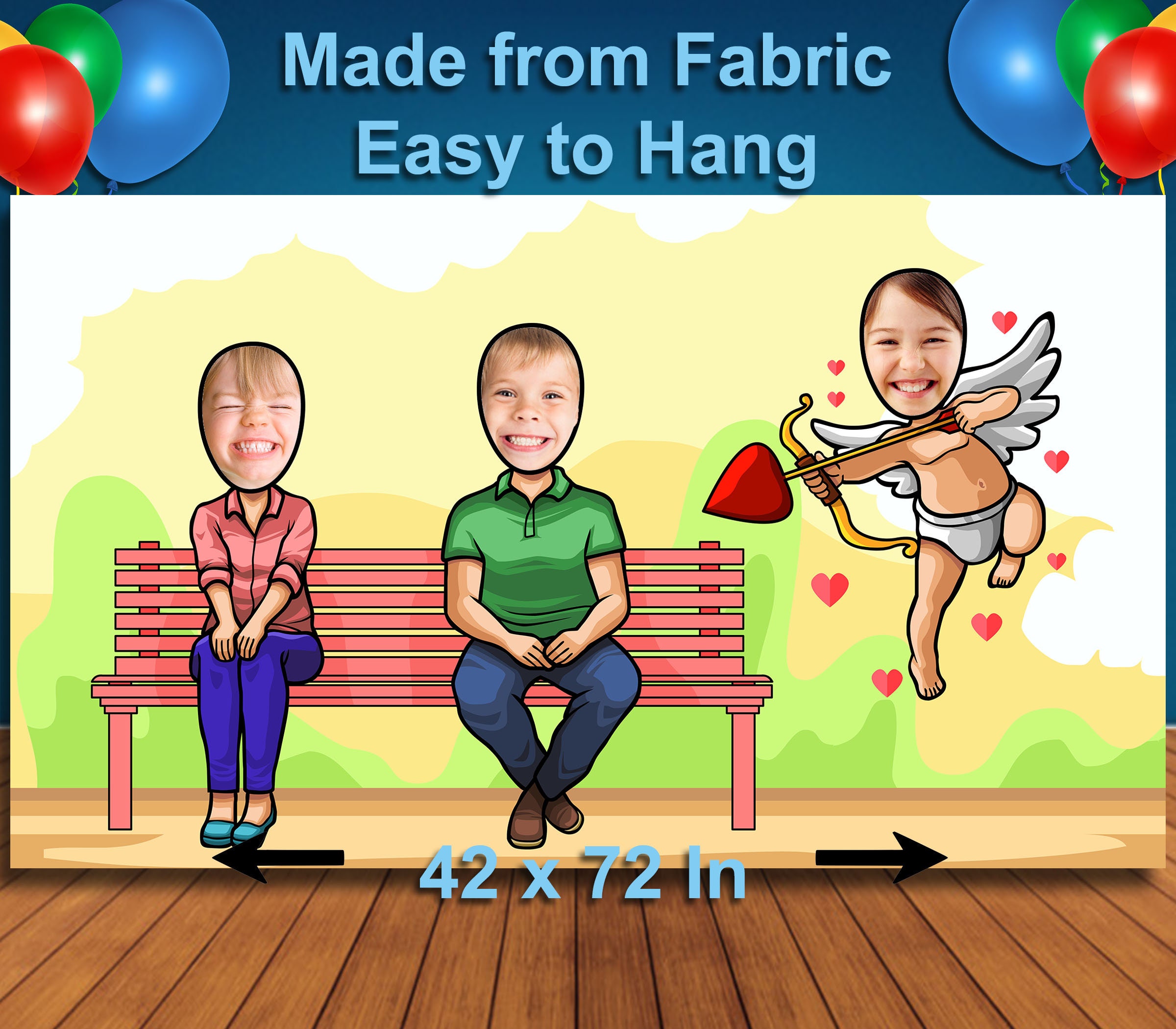 Cupid Valentine's Day Theme Cutout Hole in Face Party | Etsy