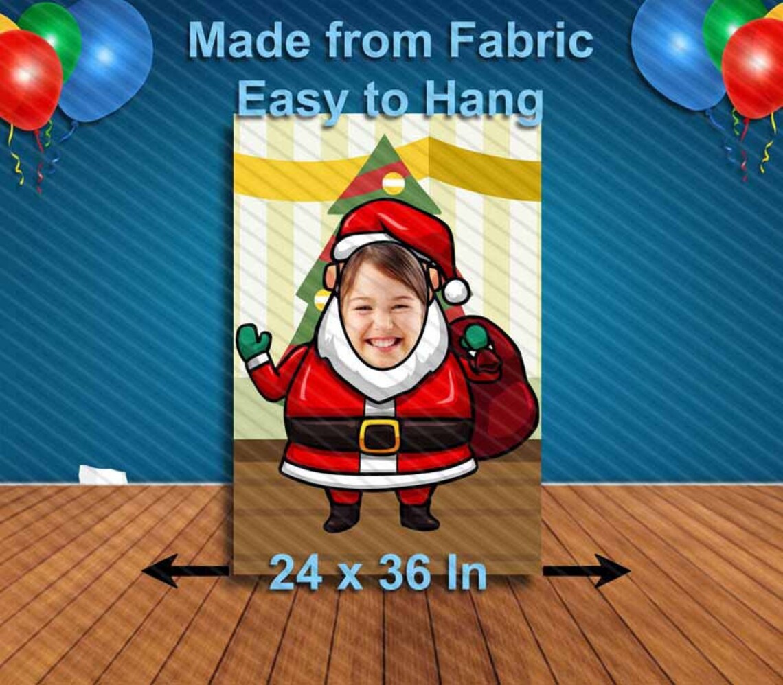 Santa Claus Face Cutout Hole in Face Party Selfie Photo - Etsy