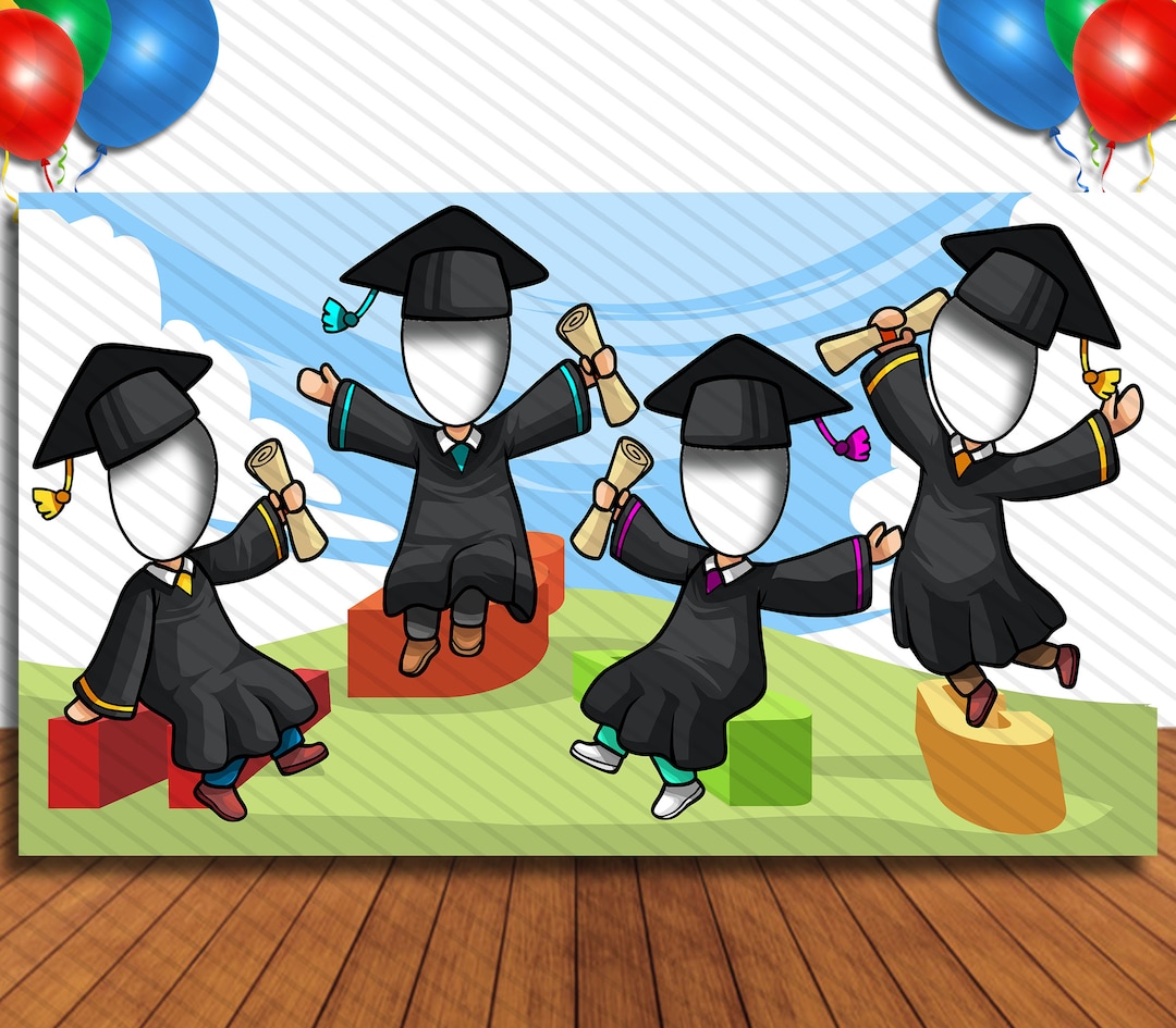 Graduates, Graduation Theme, 42x72" Photo Standee, Face Hole Cutout ...