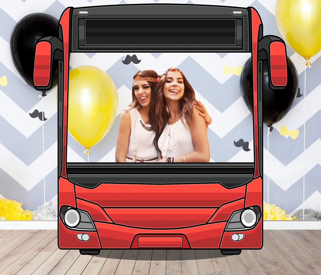 Red Bus, Shuttle Bus, Vehicle Theme, DIY Photo Booth Props, Photo Booth ...