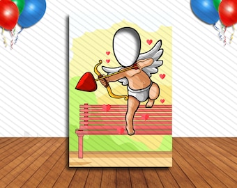Cupid Valentine's Day Theme Cutout Hole in Face Party | Etsy