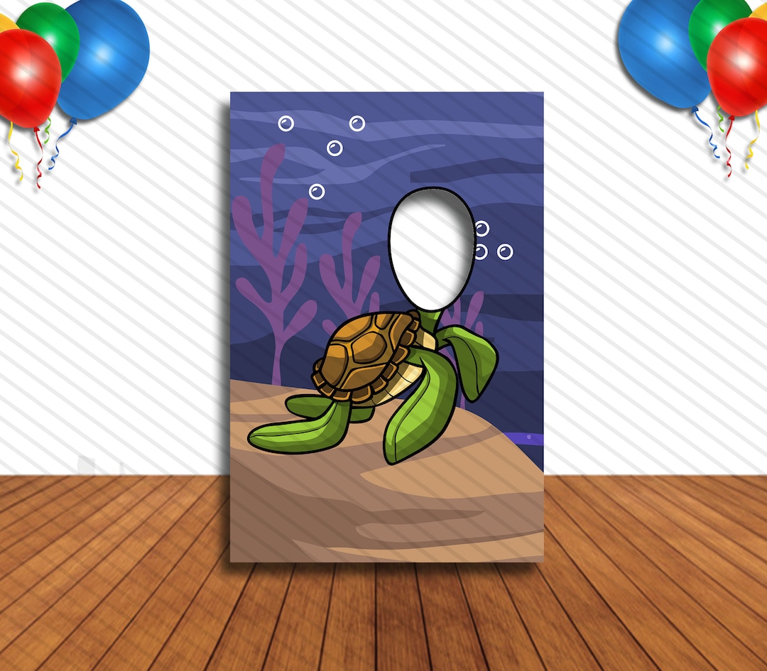 Underwater Turtle, Animal Theme, 24x36" Photo Standee, Face Hole Cutout ...