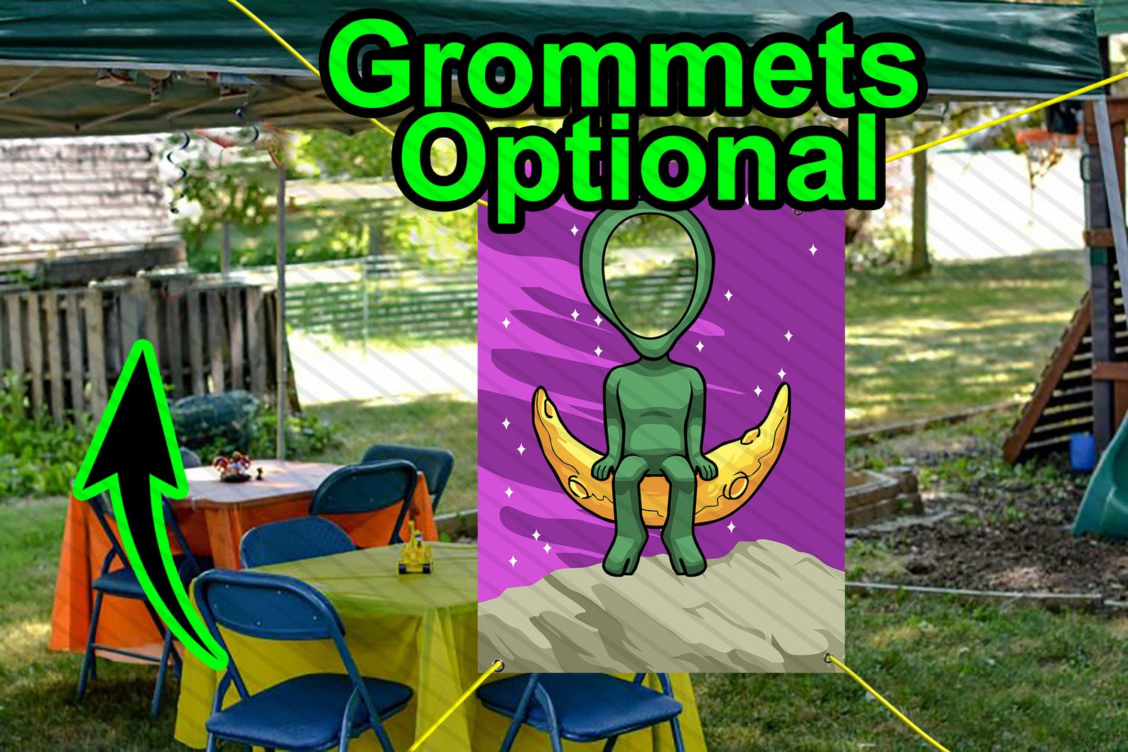 Chillin' Alien, Extraterrestrial Theme, 24x36 Photo Standee, Face Hole ...