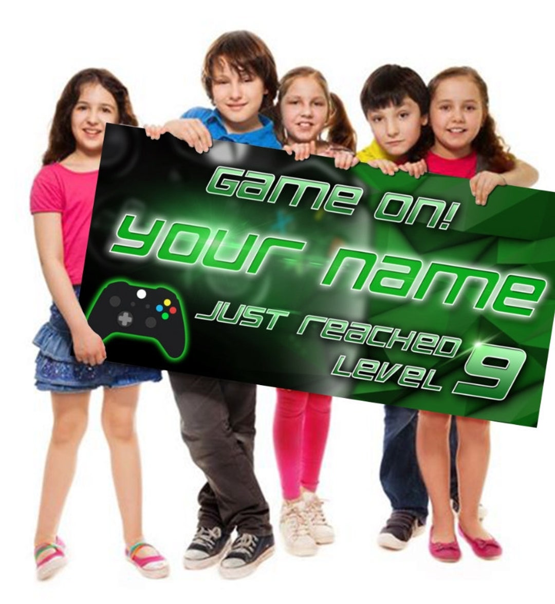 Gamer Banner, Birthday Banner, Video Game Banner, Xbox, Poster, Custom ...